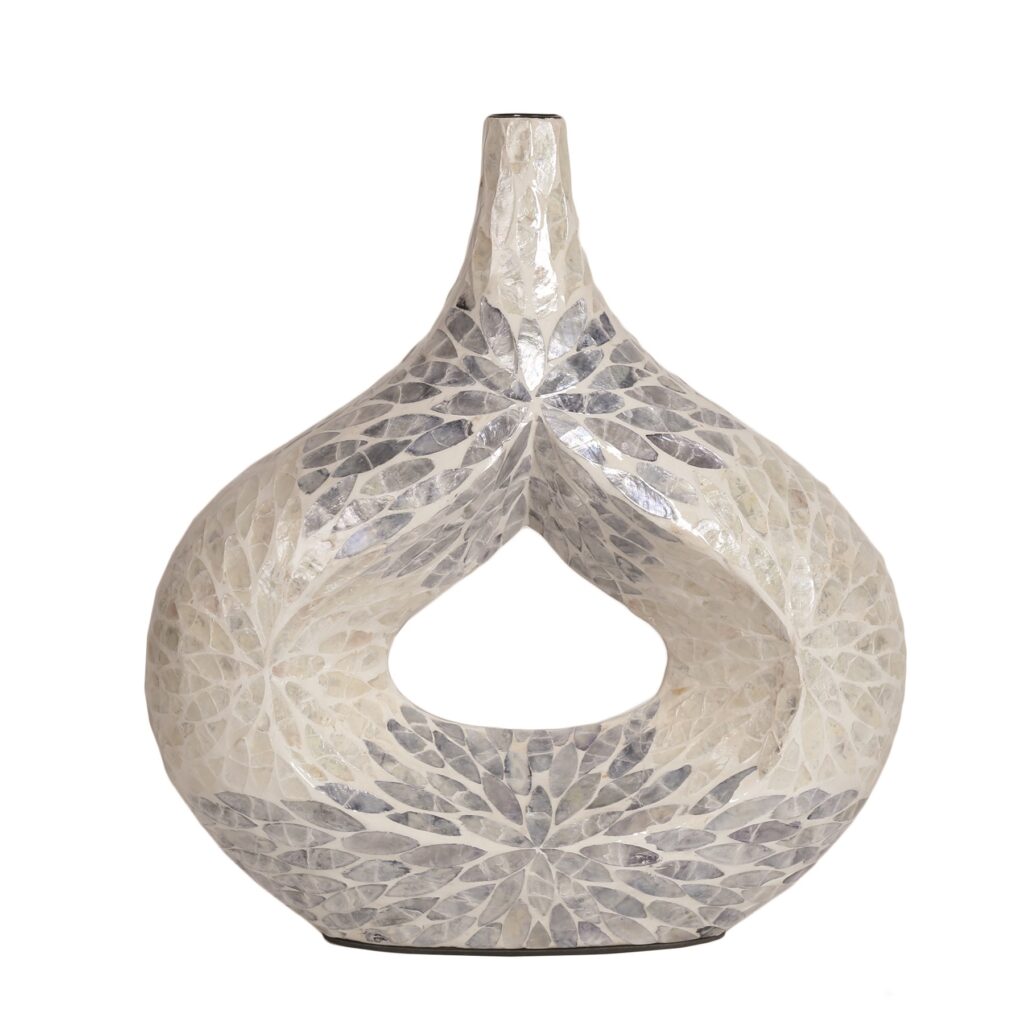 Floral Capiz Vase Grey 41.5cm – Hollygrove